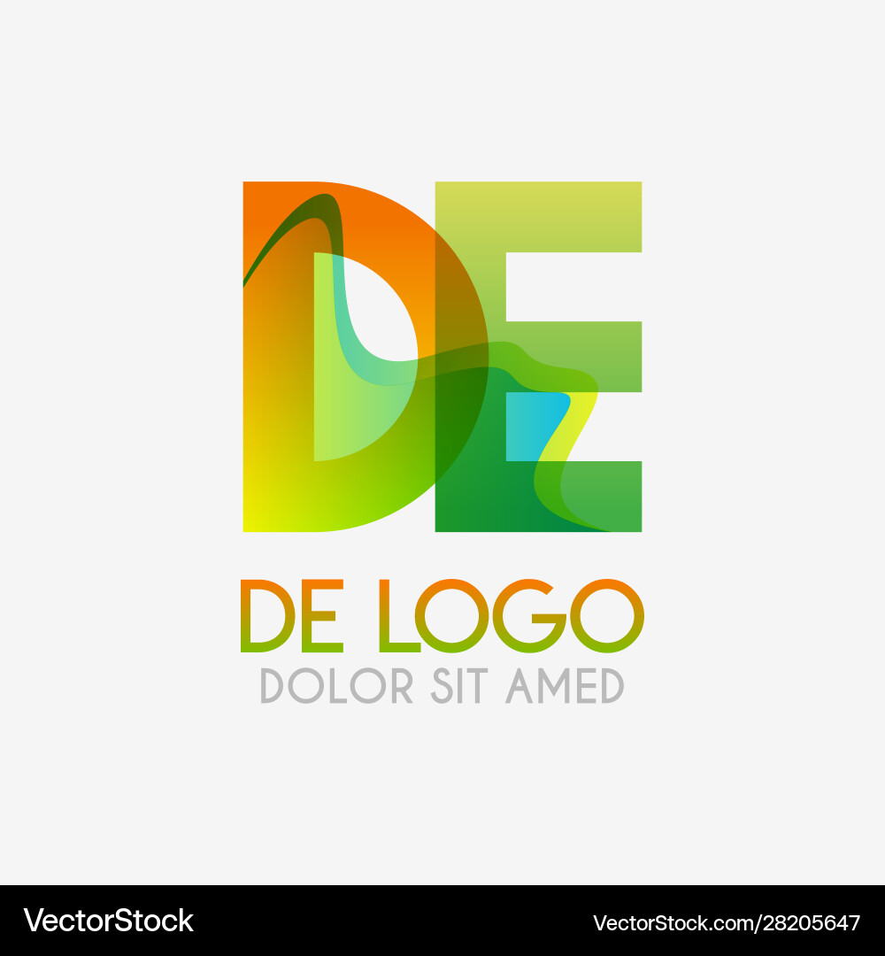 De logo with striking colors and gradations Vector Image