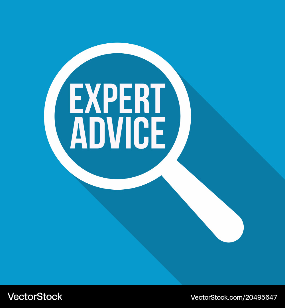 Expert advice word magnifying glass Royalty Free Vector