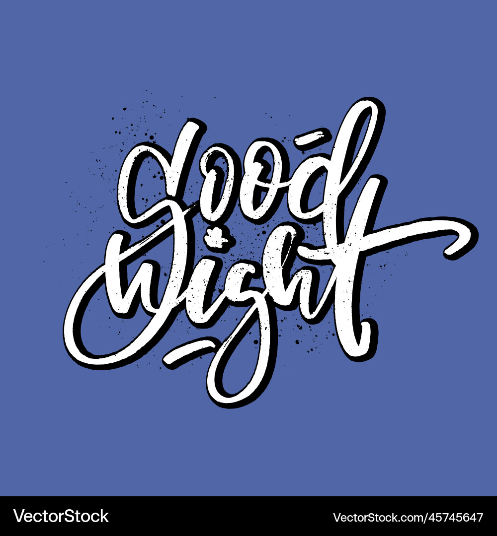 Good night square lettering card bright retro Vector Image