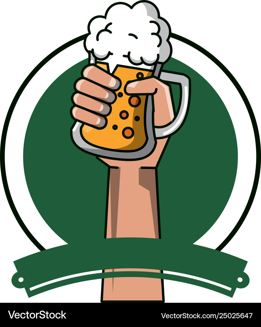 Hand holding beer Royalty Free Vector Image - VectorStock