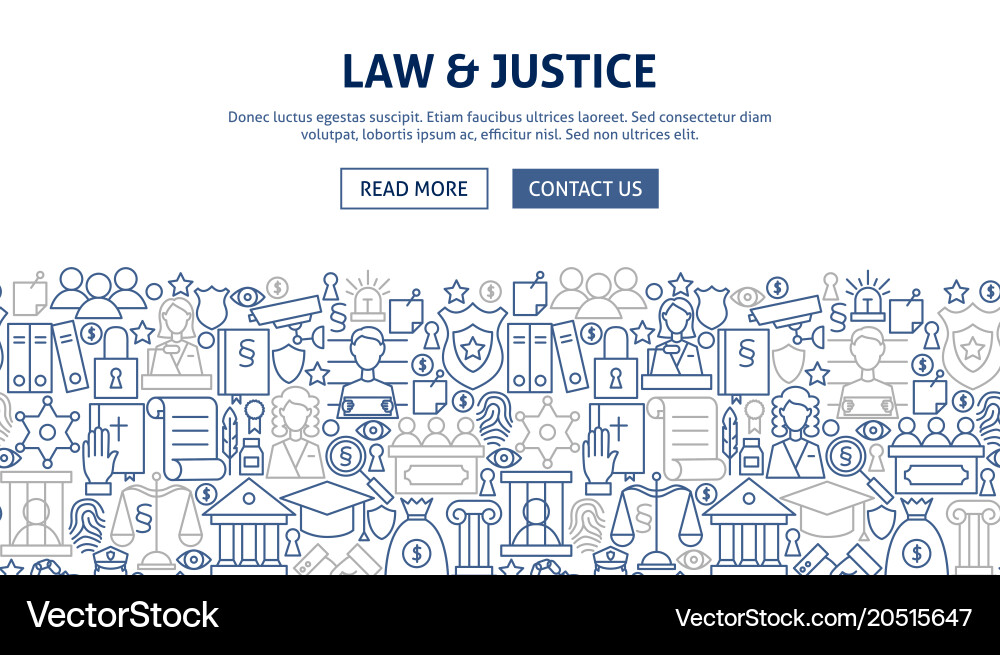Law justice banner design Royalty Free Vector Image