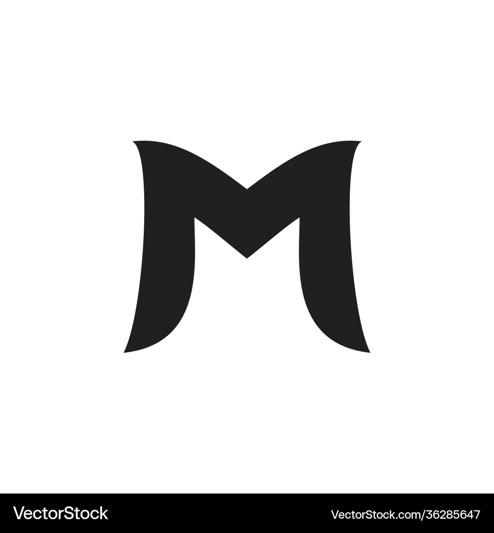 Letter mm simple curves unusual unique design logo