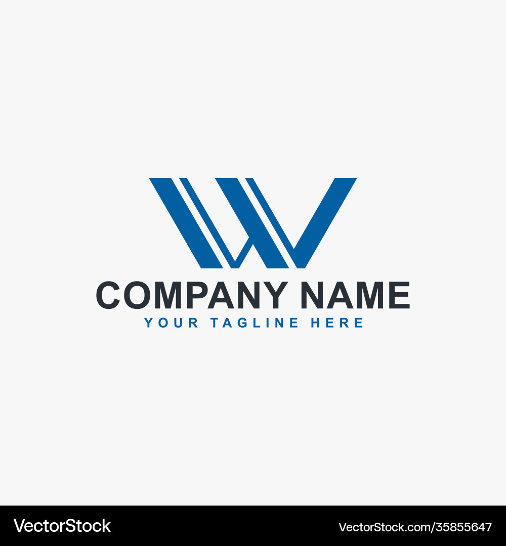 Letter w logo design w monogram sign Royalty Free Vector