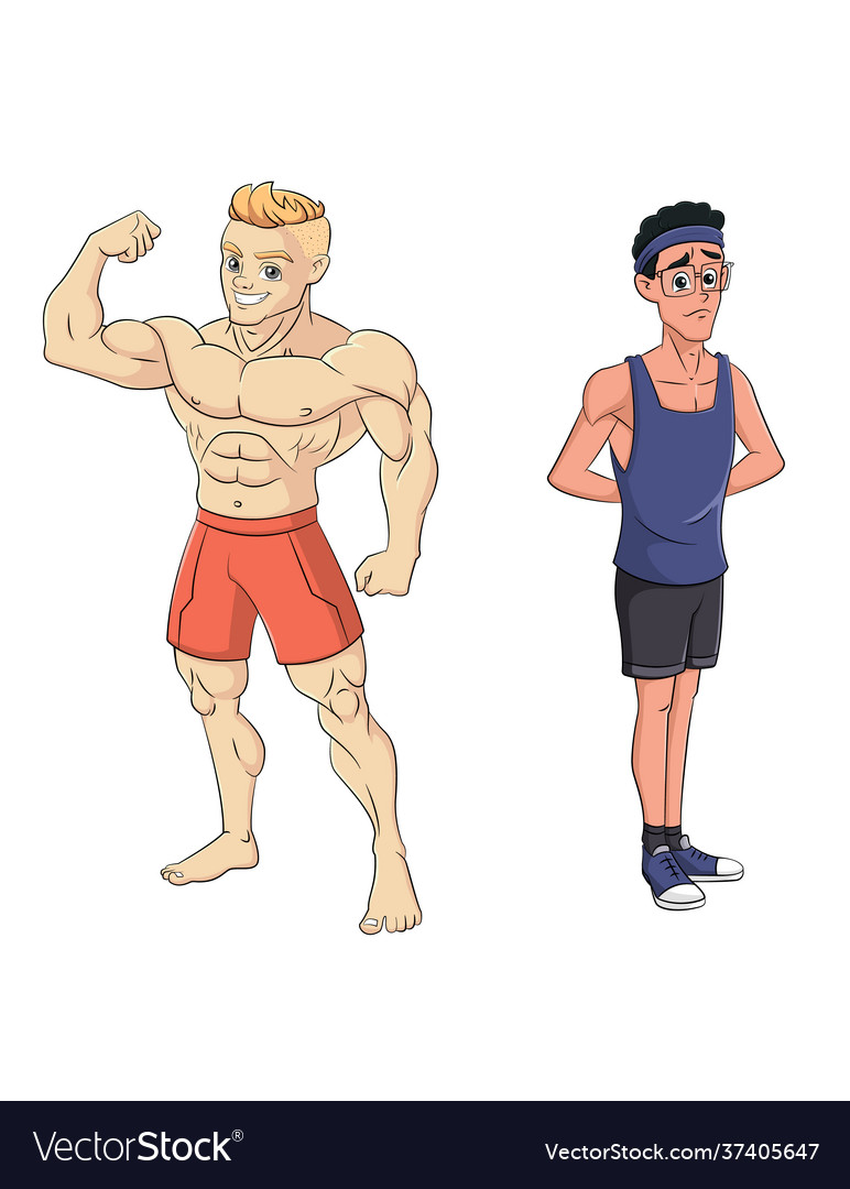 Men strong And Weak Royalty Free Vector Image VectorStock