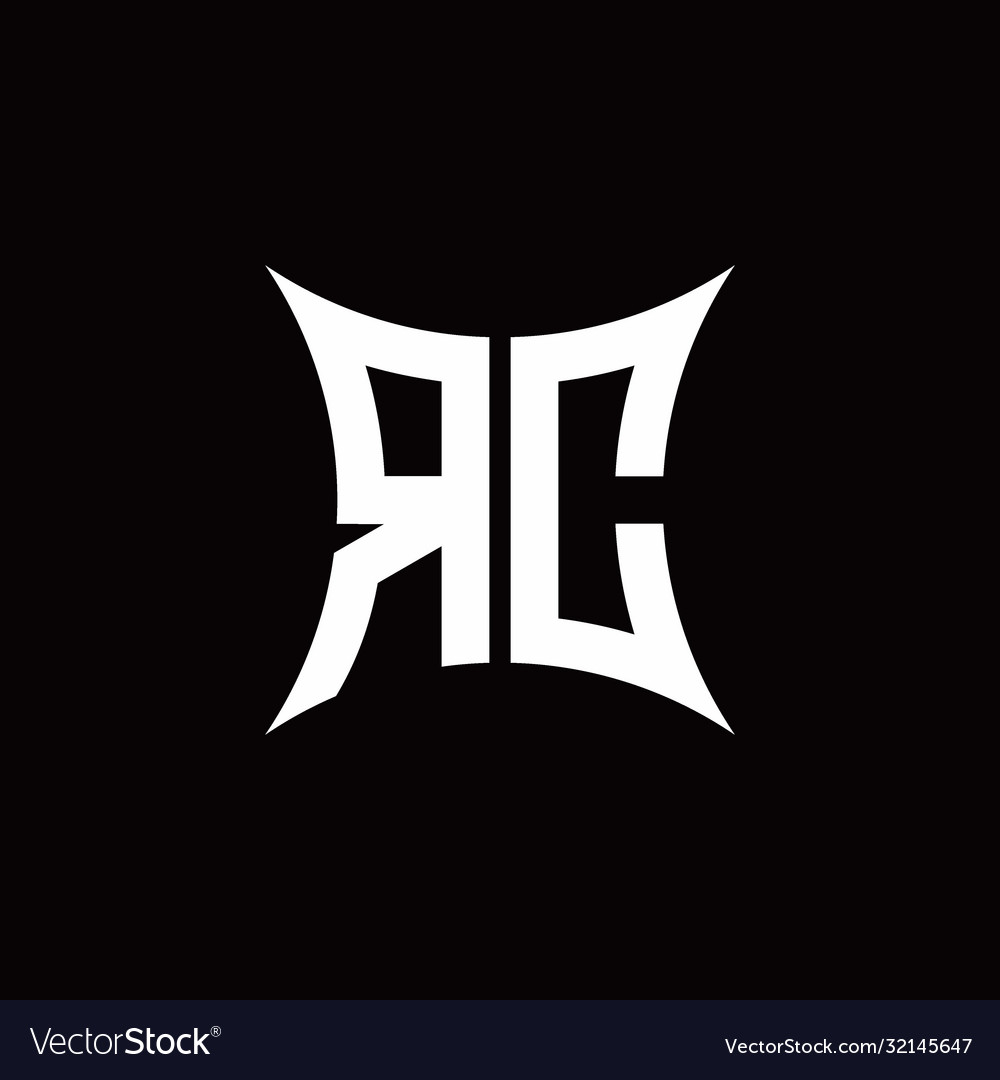 Rc monogram logo with sharped shape design Vector Image