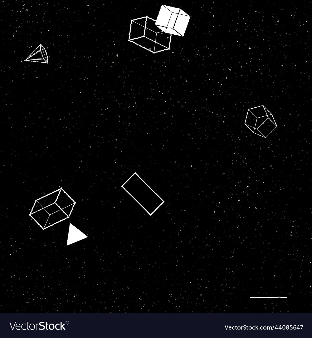 Seamless 3d Geometric Pattern On A Black Vector Image