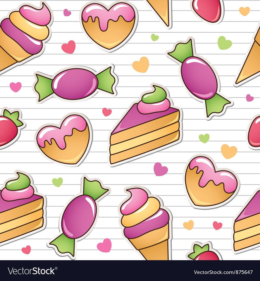 Seamless pattern with sweets Royalty Free Vector Image