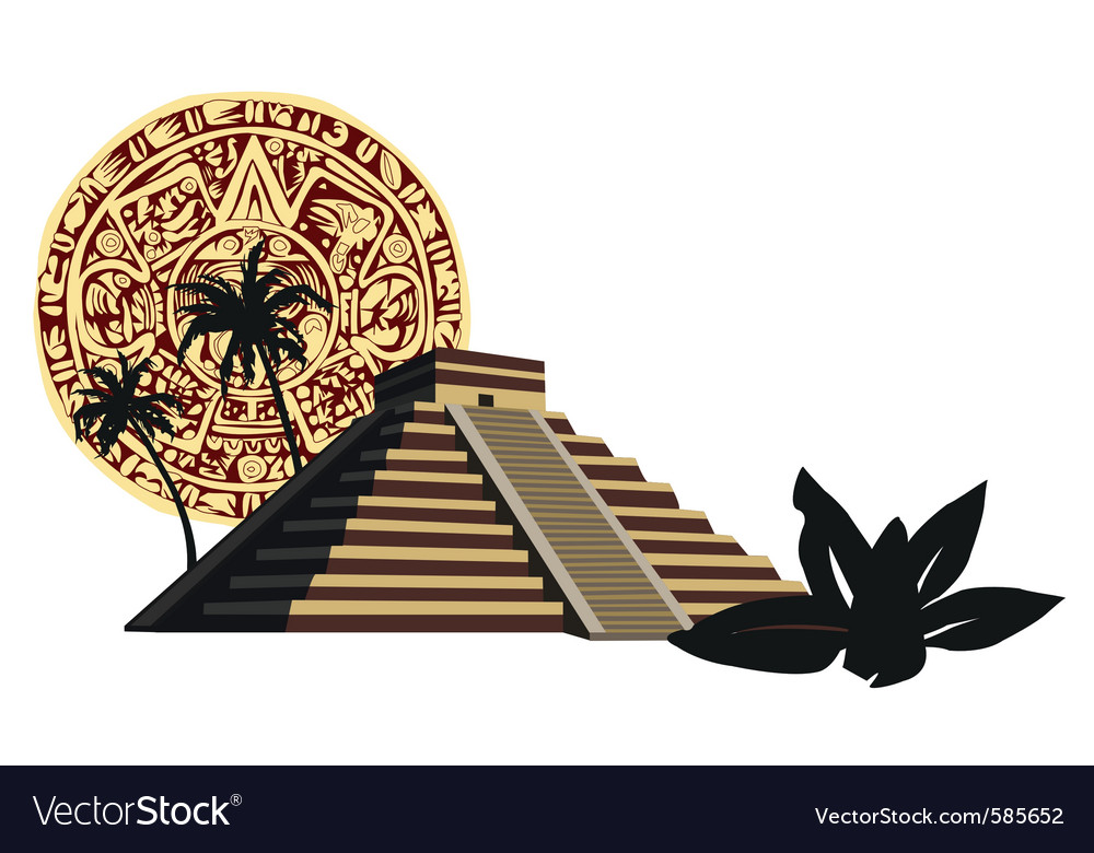 Aztec temple Royalty Free Vector Image - VectorStock