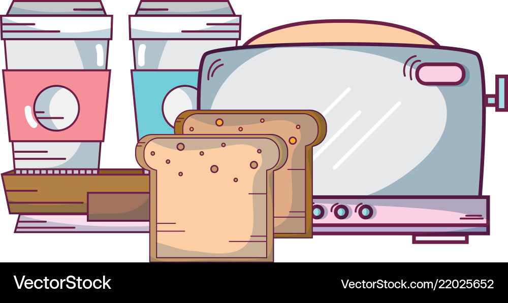 Breakfast food cartoons Royalty Free Vector Image
