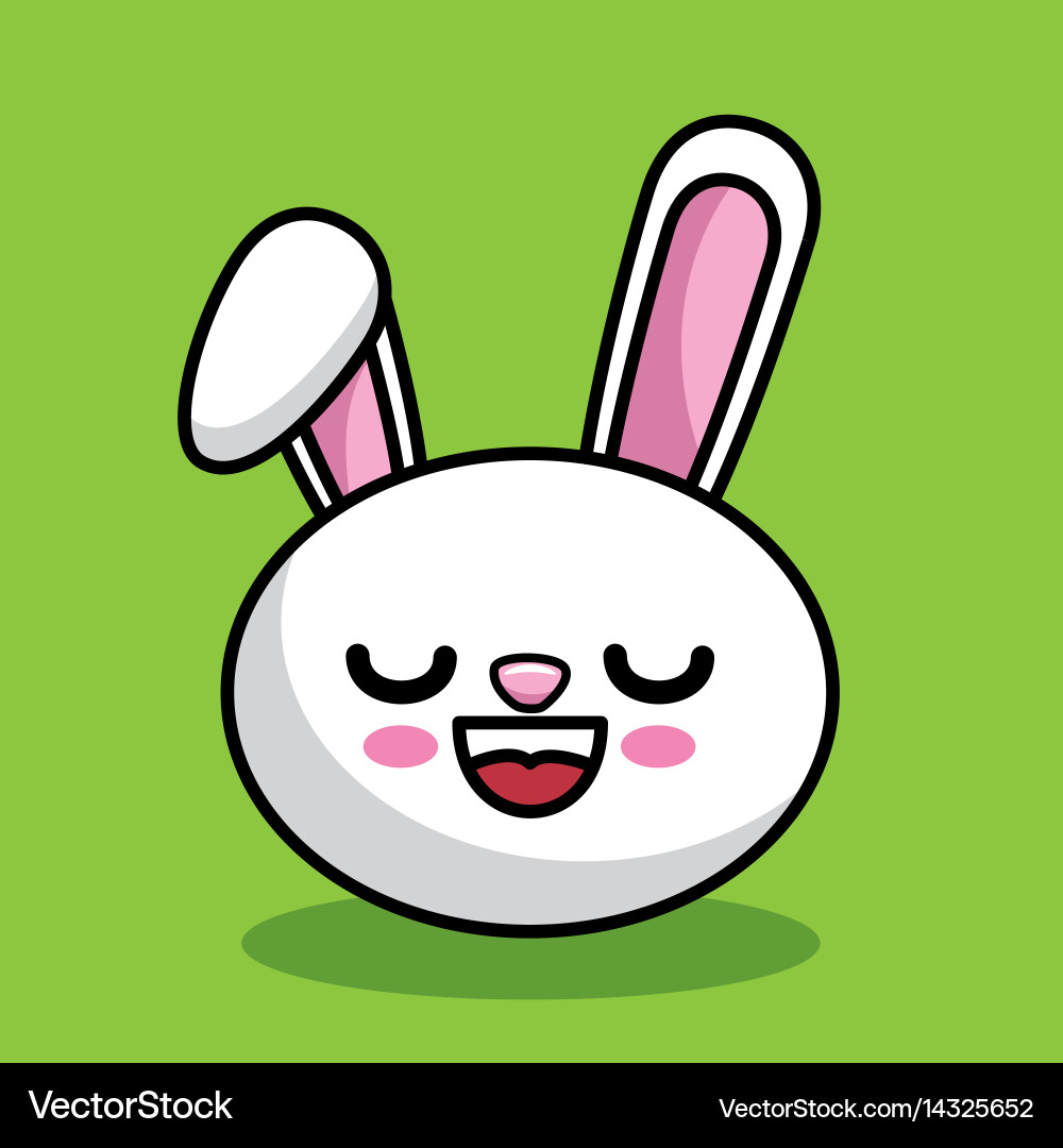 Cute rabbit character kawaii style Royalty Free Vector Image