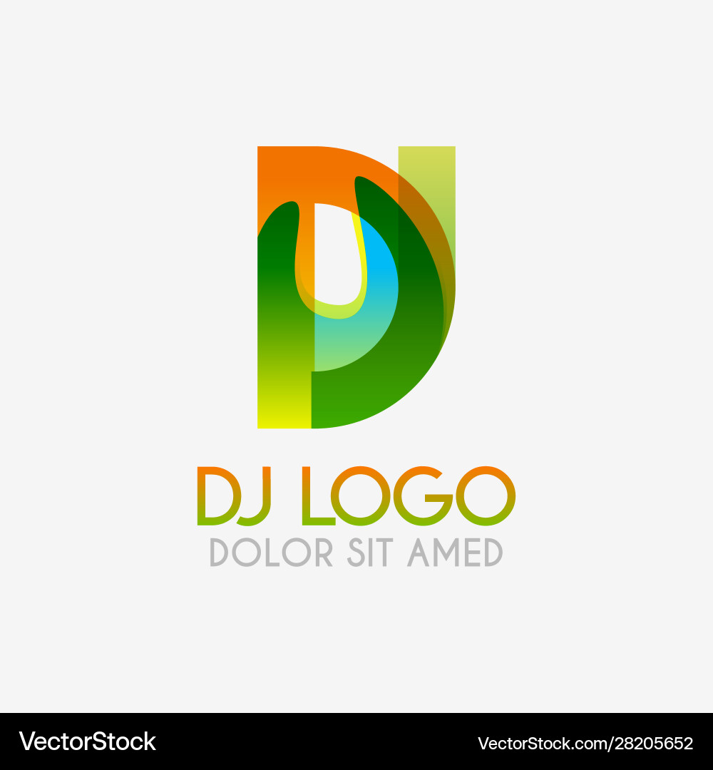 Dj logo with striking colors and gradations Vector Image
