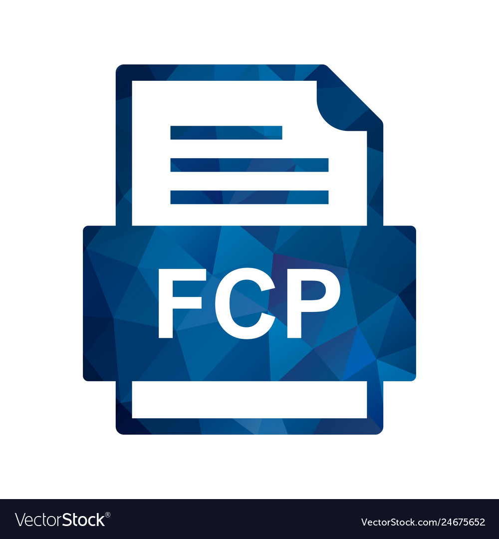 Fcp file document icon Royalty Free Vector Image