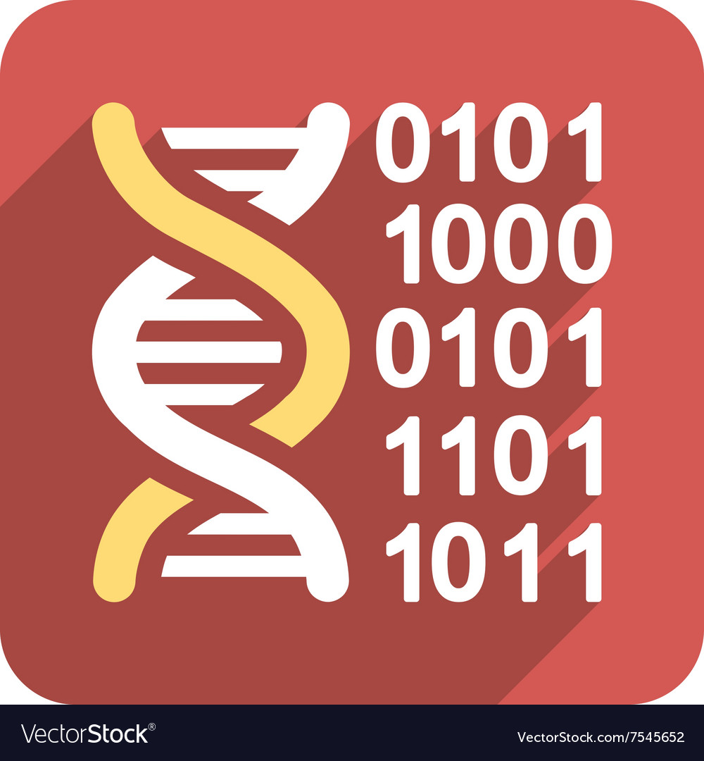 Genome code flat rounded square icon with long Vector Image Genome code flat rounded square icon with long Vector Image