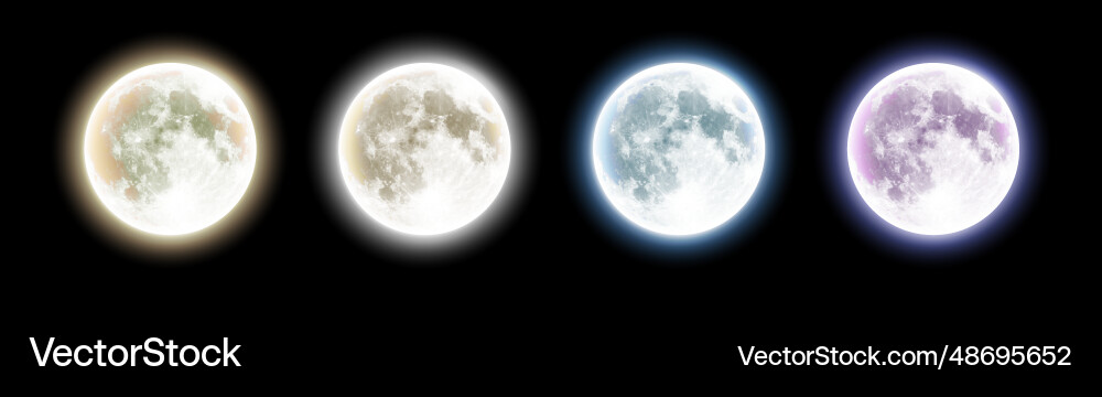 Halloween background set of four different moons Vector Image