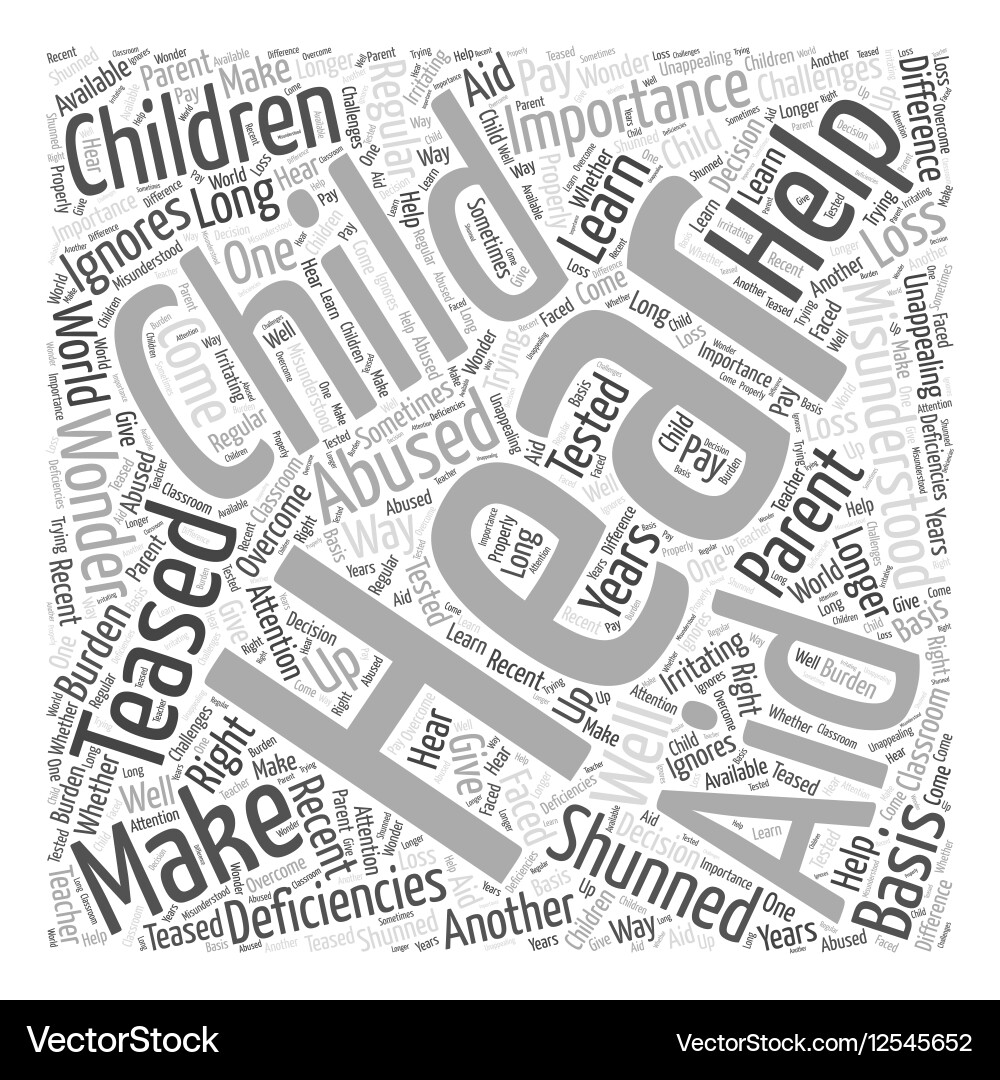 Importance of hearing aids word cloud concept Vector Image