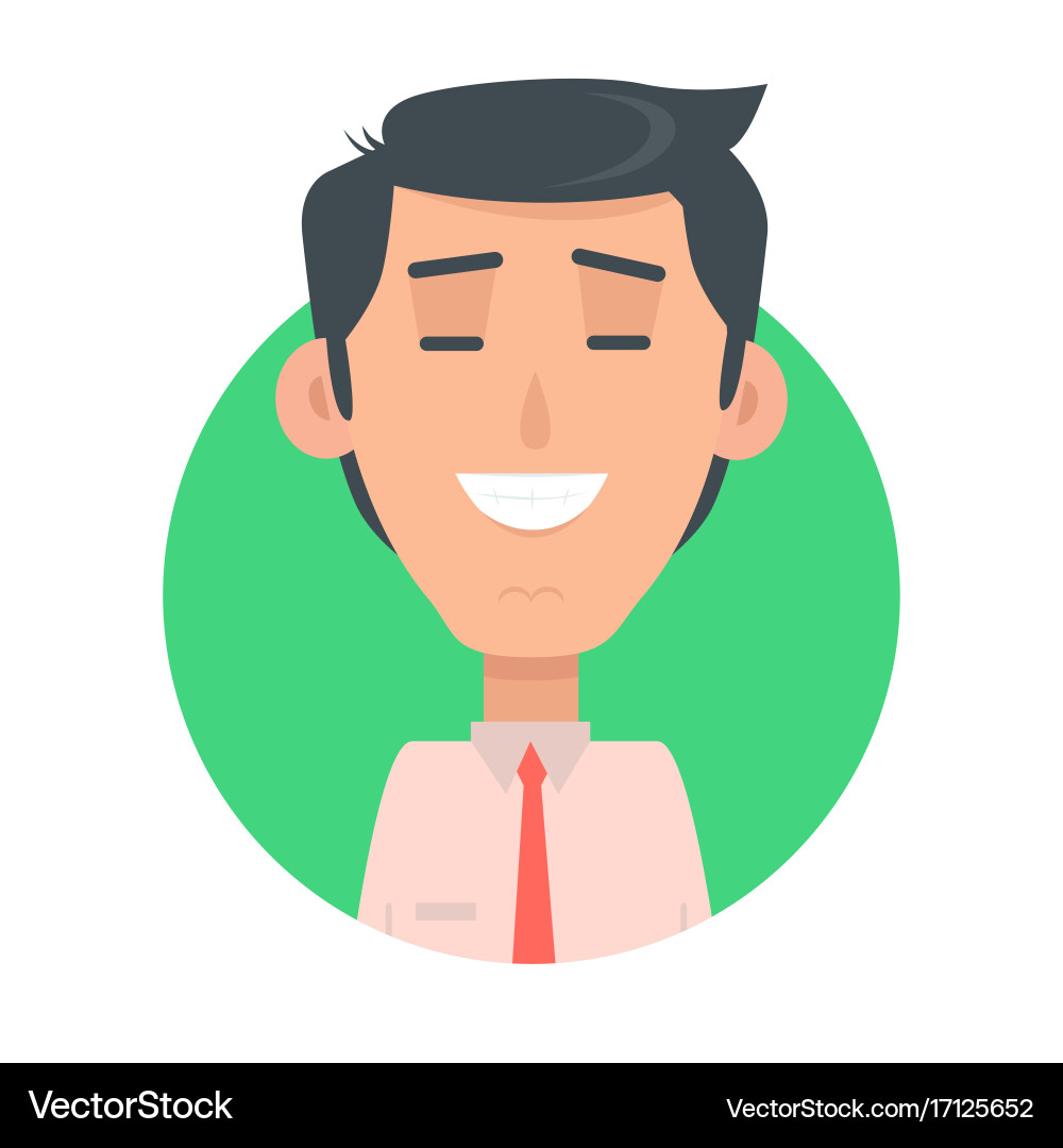 Man face emotive icon in flat style Royalty Free Vector