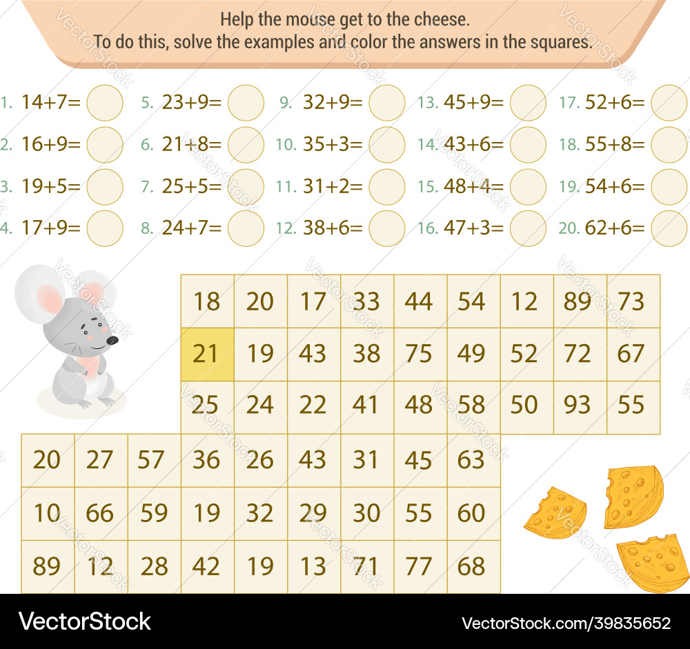 Mathematical labyrinth to find the way Royalty Free Vector