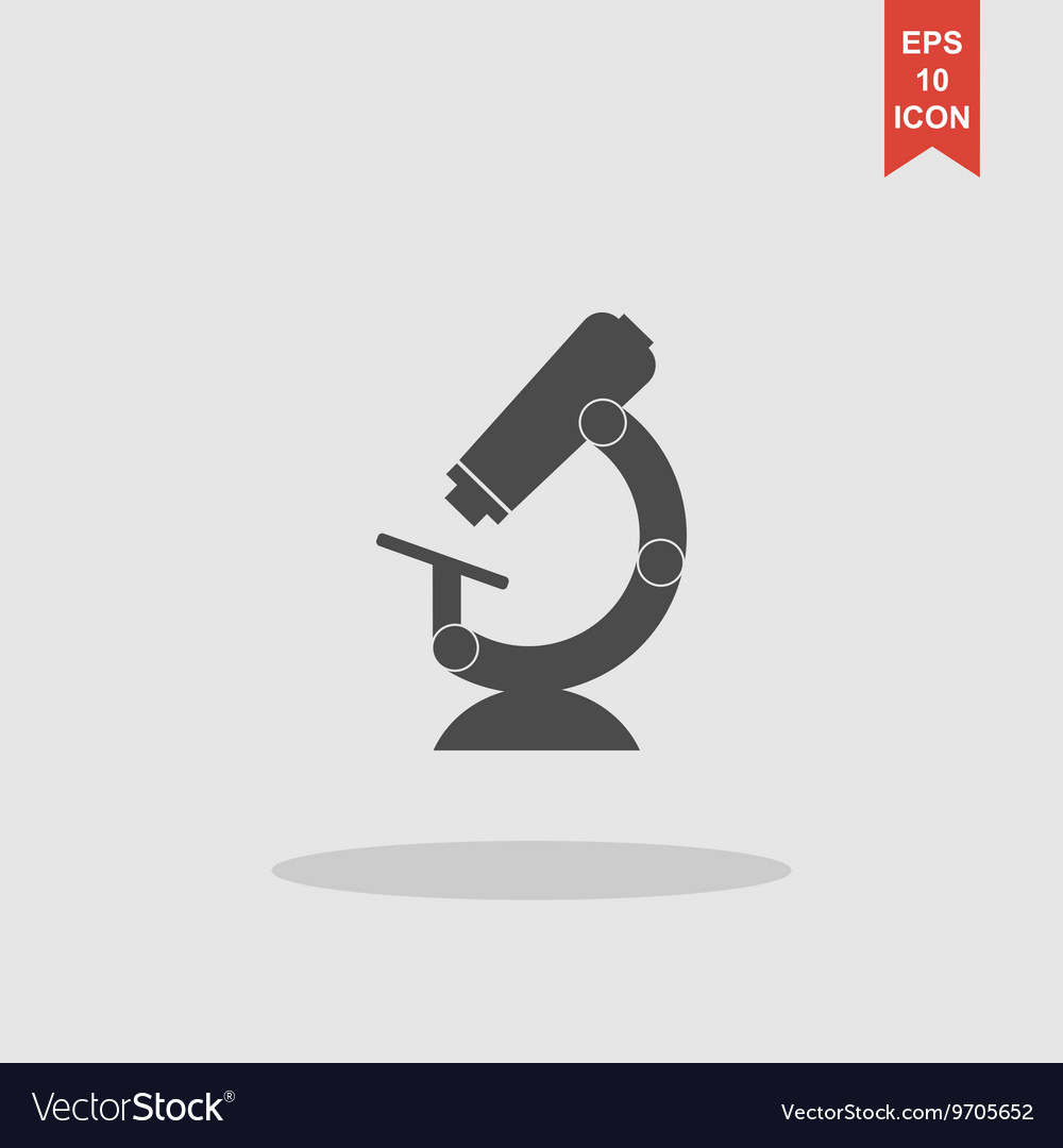 Microscope icon flat Royalty Free Vector Image