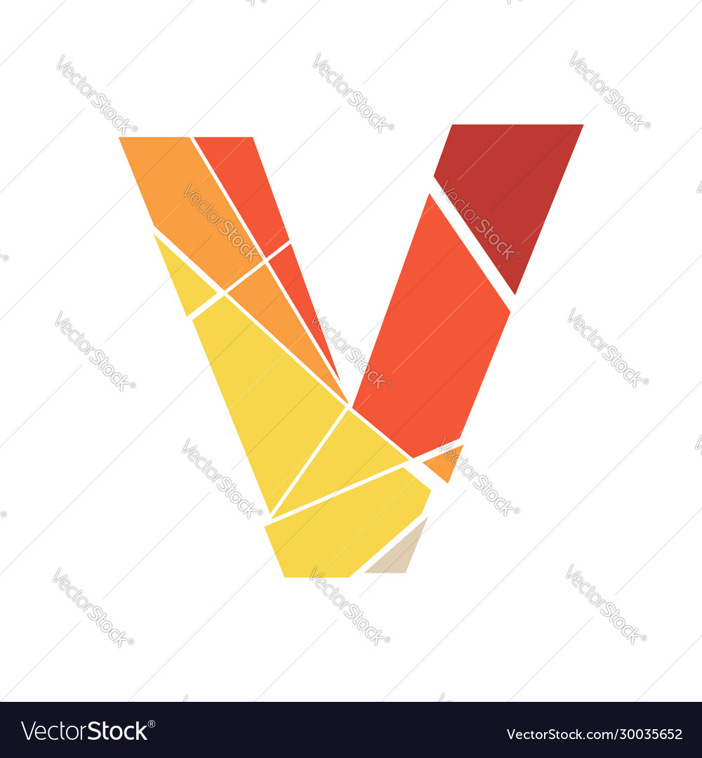 Mosaic initial v Royalty Free Vector Image - VectorStock