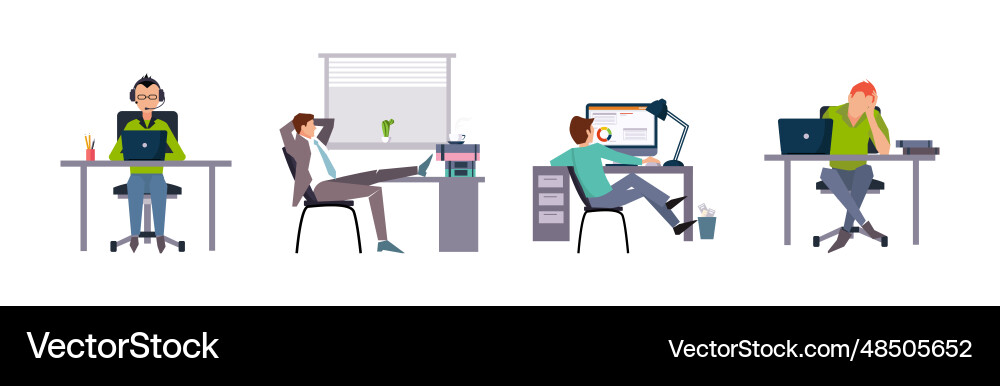 People business employee character at office work Vector Image