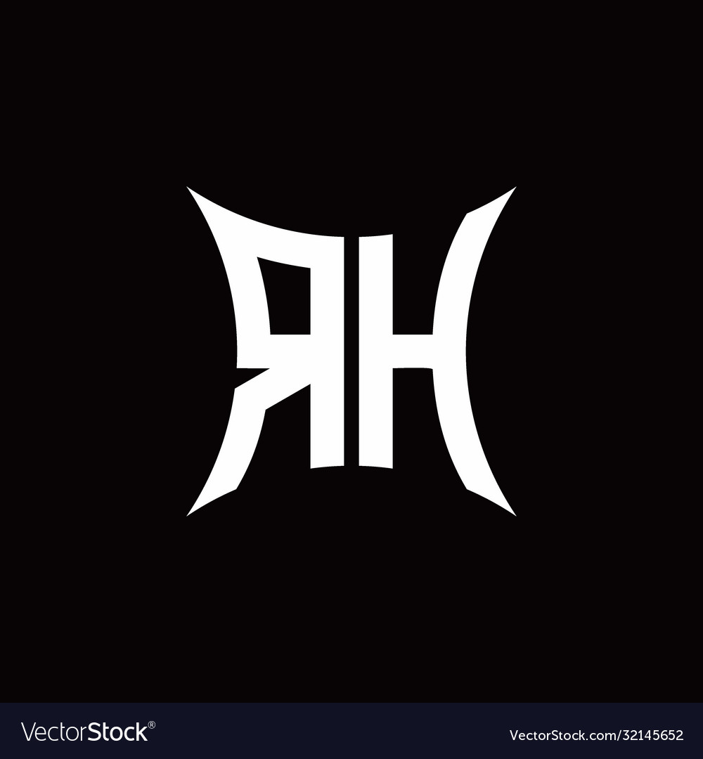 Rh monogram logo with sharped shape design Vector Image