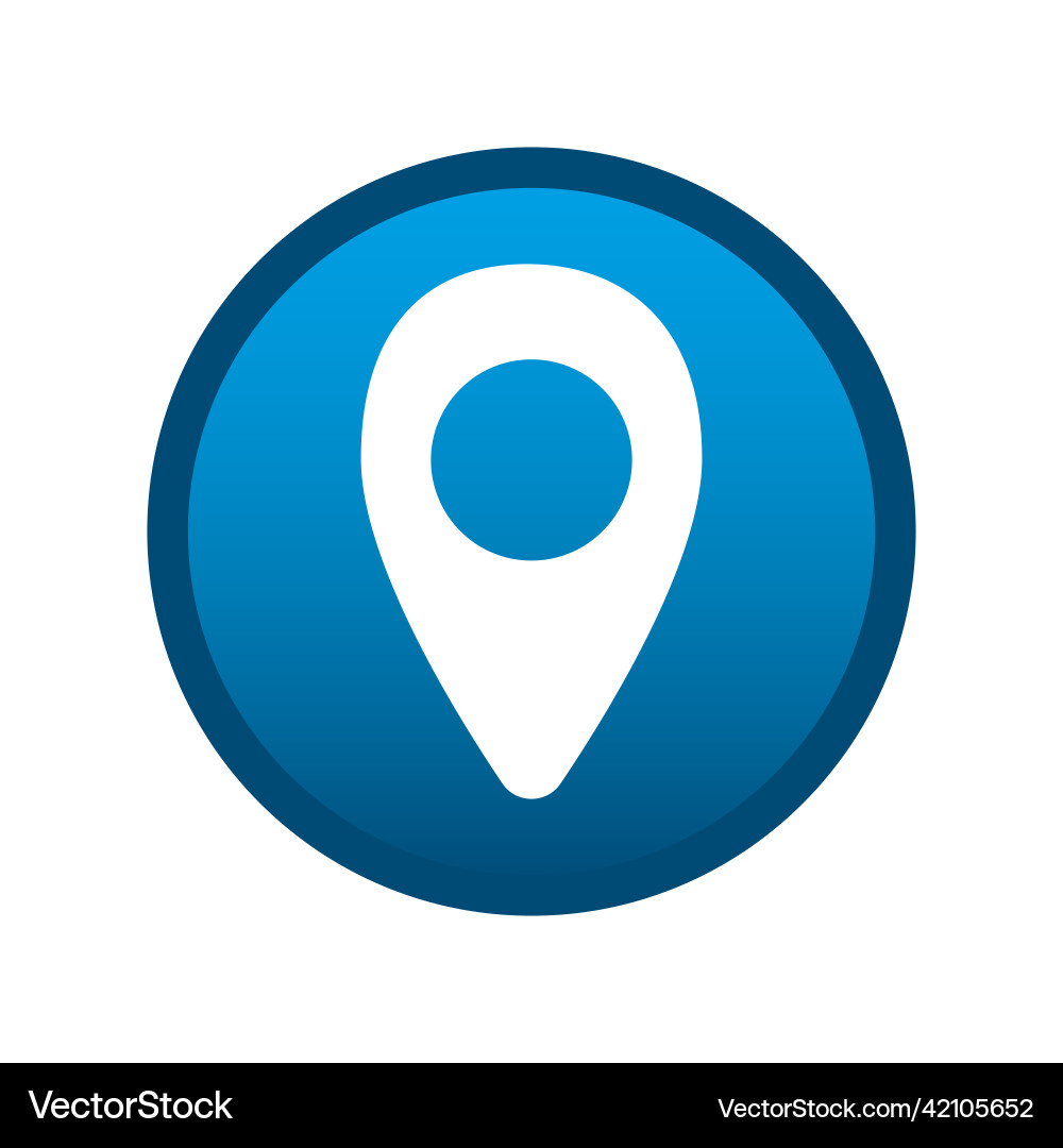 Round media geotag icon on white background Vector Image