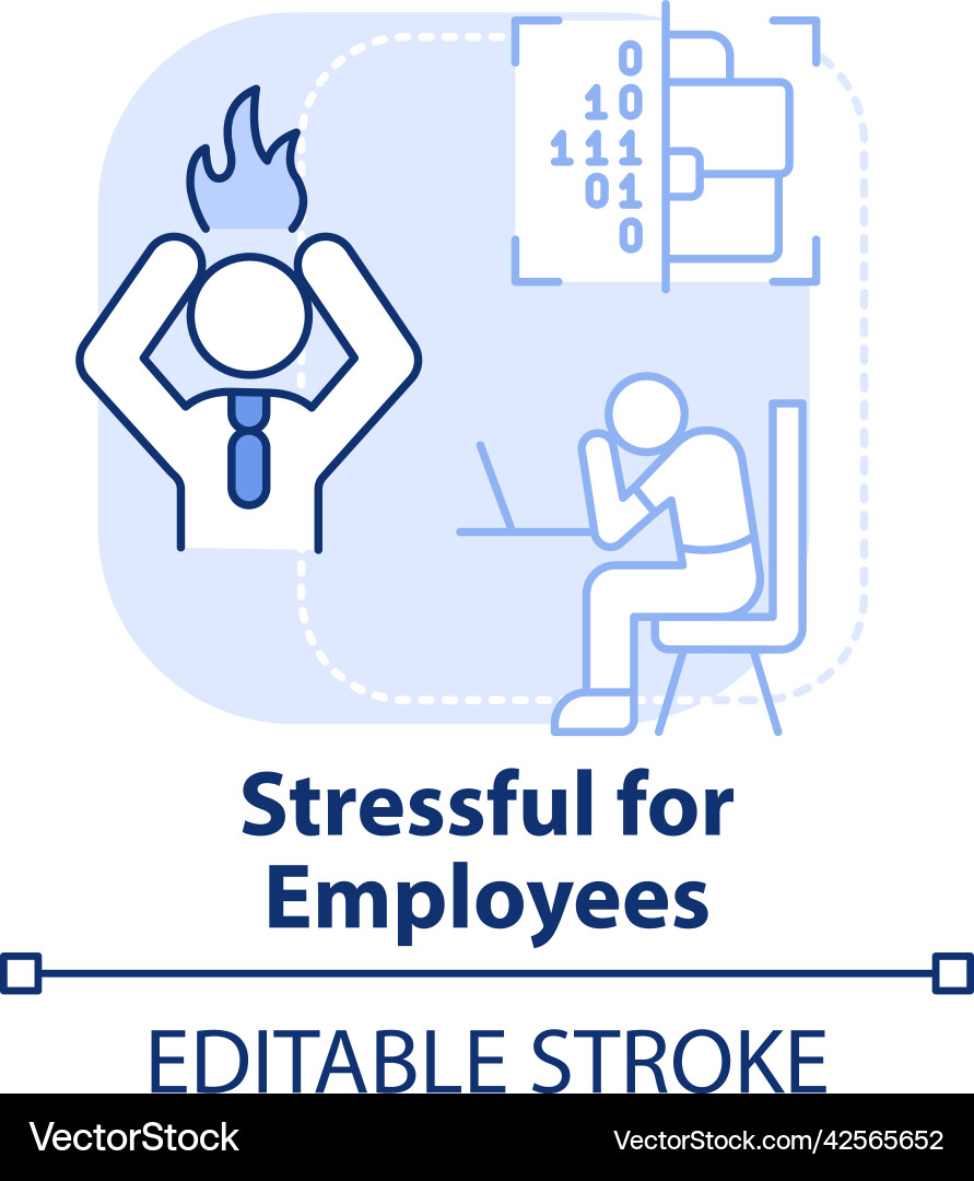 Stressful for employees light blue concept icon Vector Image