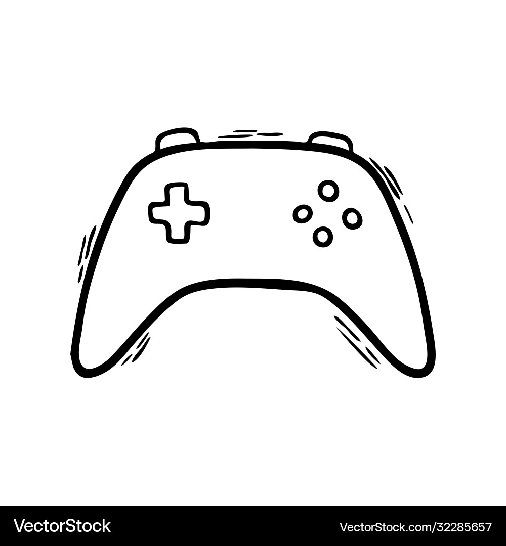 A doodle-style gaming joystick isolated on white Vector Image