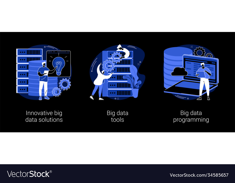 Big data business software abstract concept Vector Image