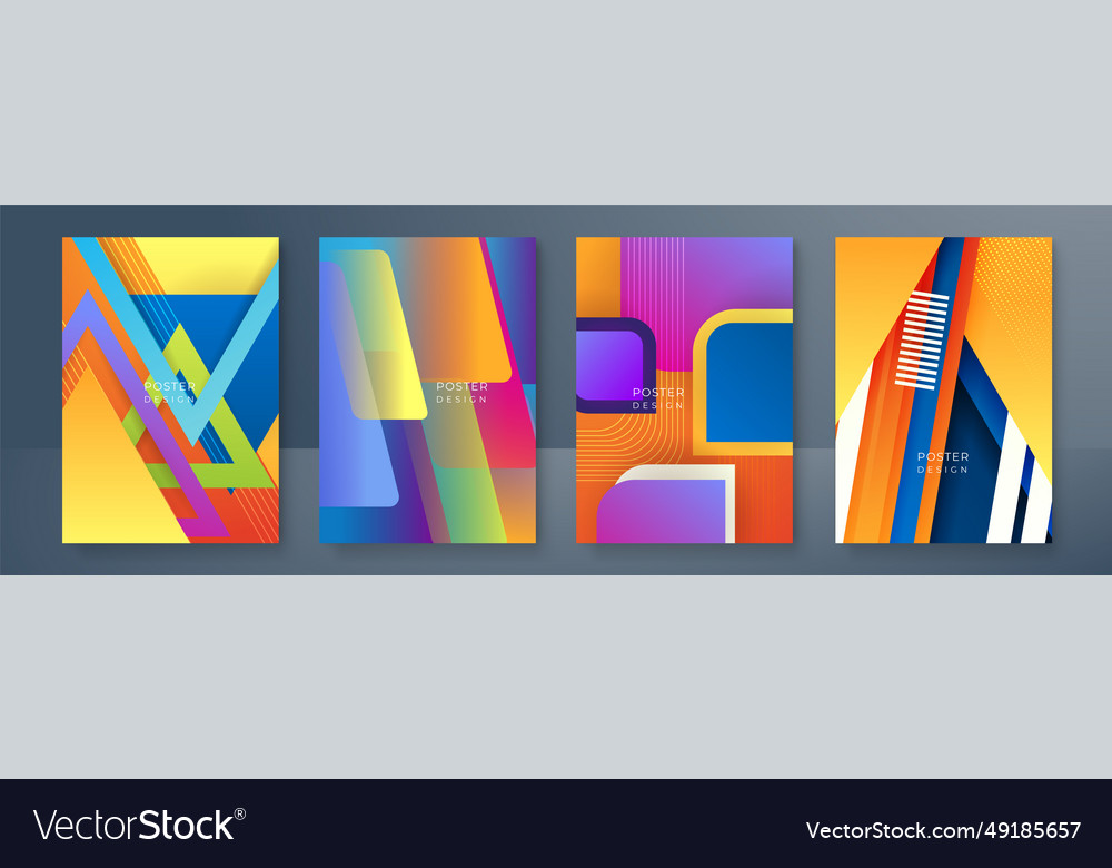 Bright Gradient Color Abstract Line Pattern Vector Image