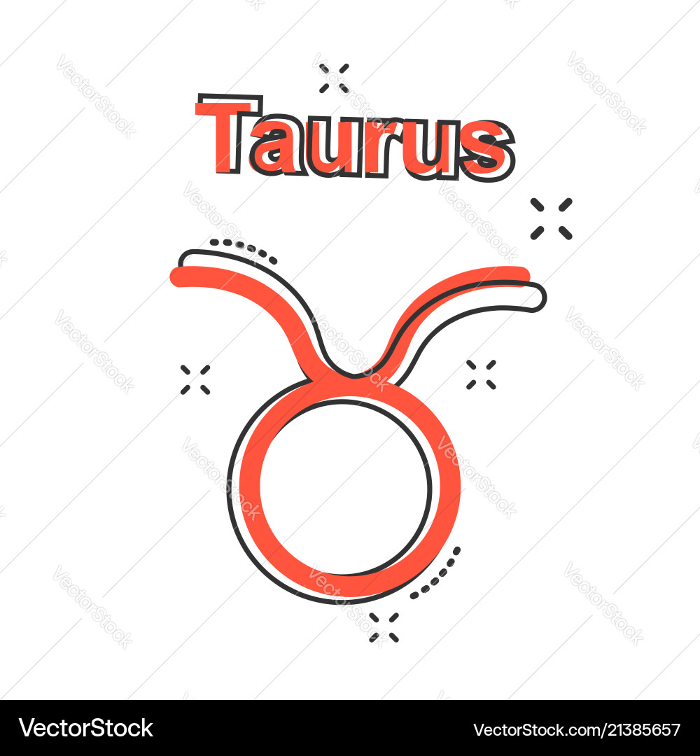 Cartoon taurus zodiac icon in comic style Vector Image