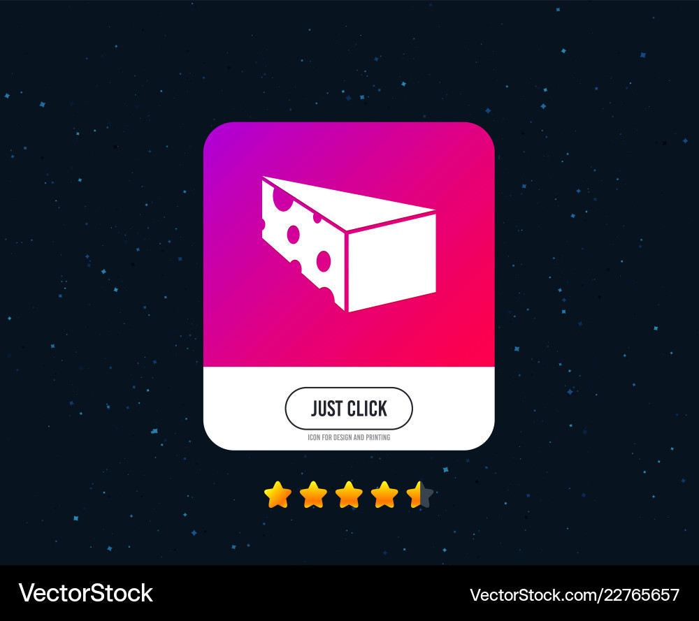 Cheese sign icon slice of Royalty Free Vector Image