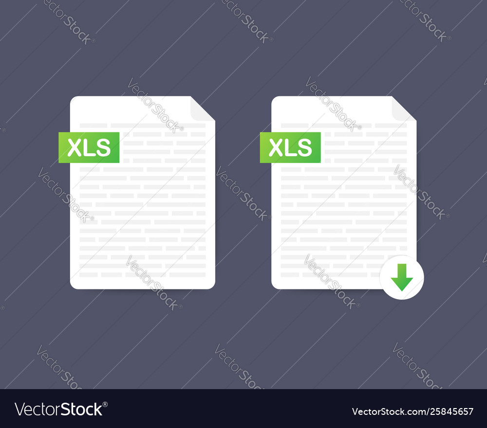 Download xls button downloading document concept Vector Image