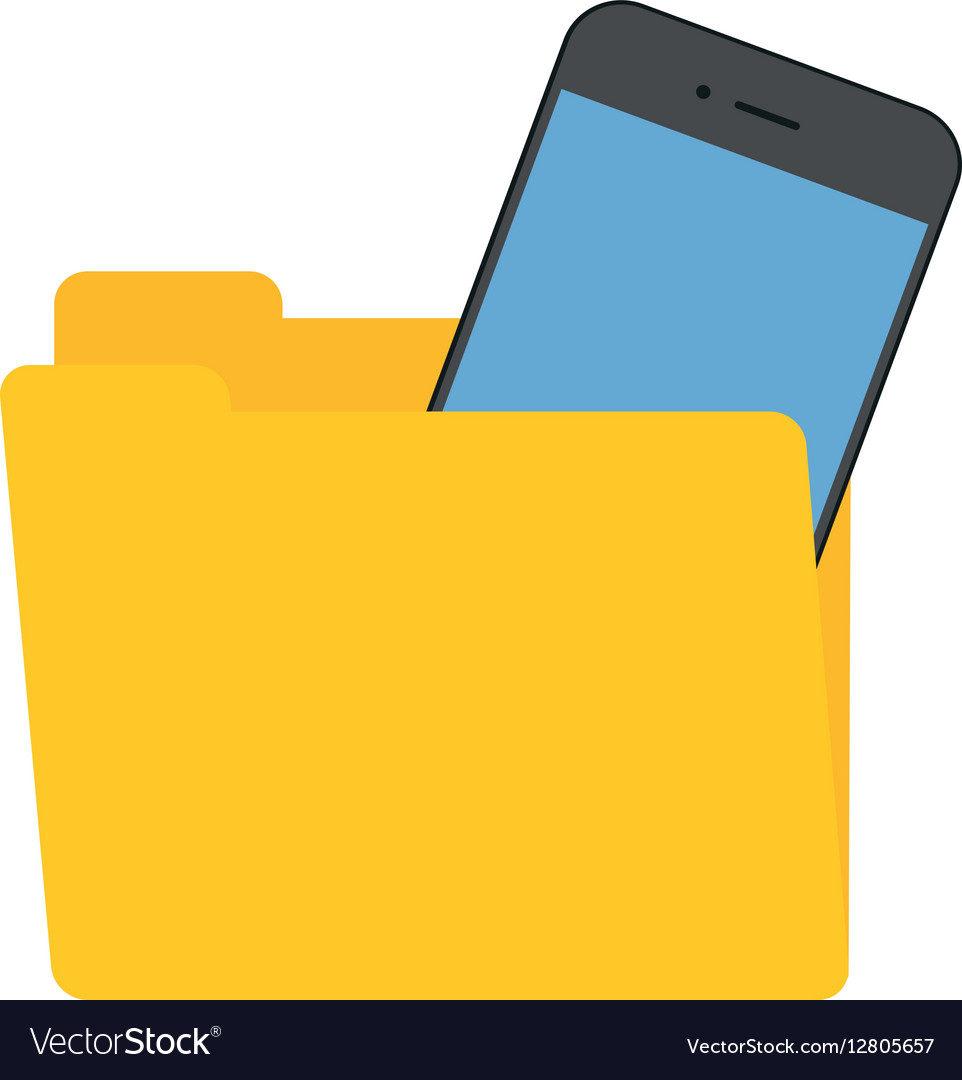 Folder data technology smartphone digital Vector Image