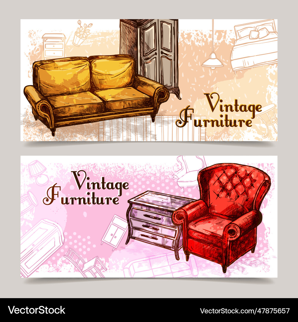 Furniture banner set banner set Royalty Free Vector Image