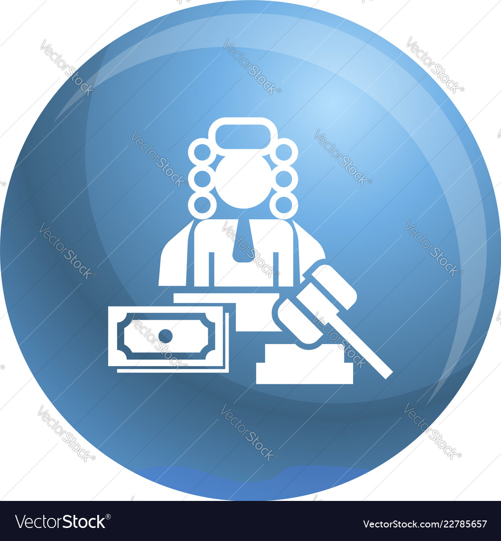 Judge bribery icon simple style Royalty Free Vector Image