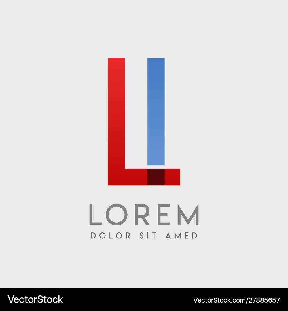 Li logo letters with blue and red gradation Vector Image