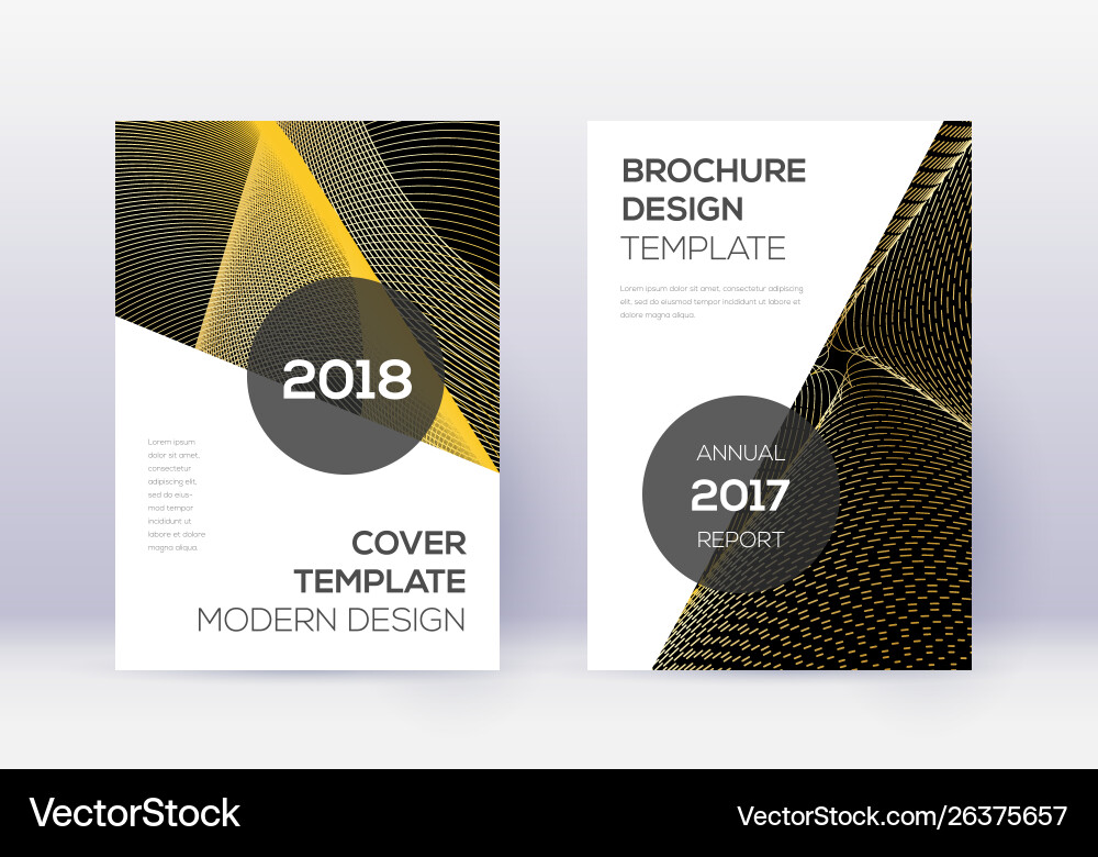 Modern cover design template set gold abstract li Vector Image