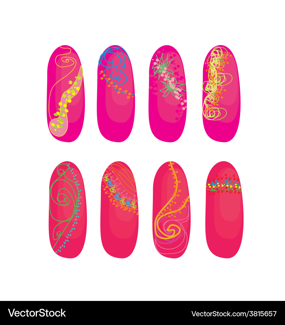 Nail designs set Royalty Free Vector Image - VectorStock