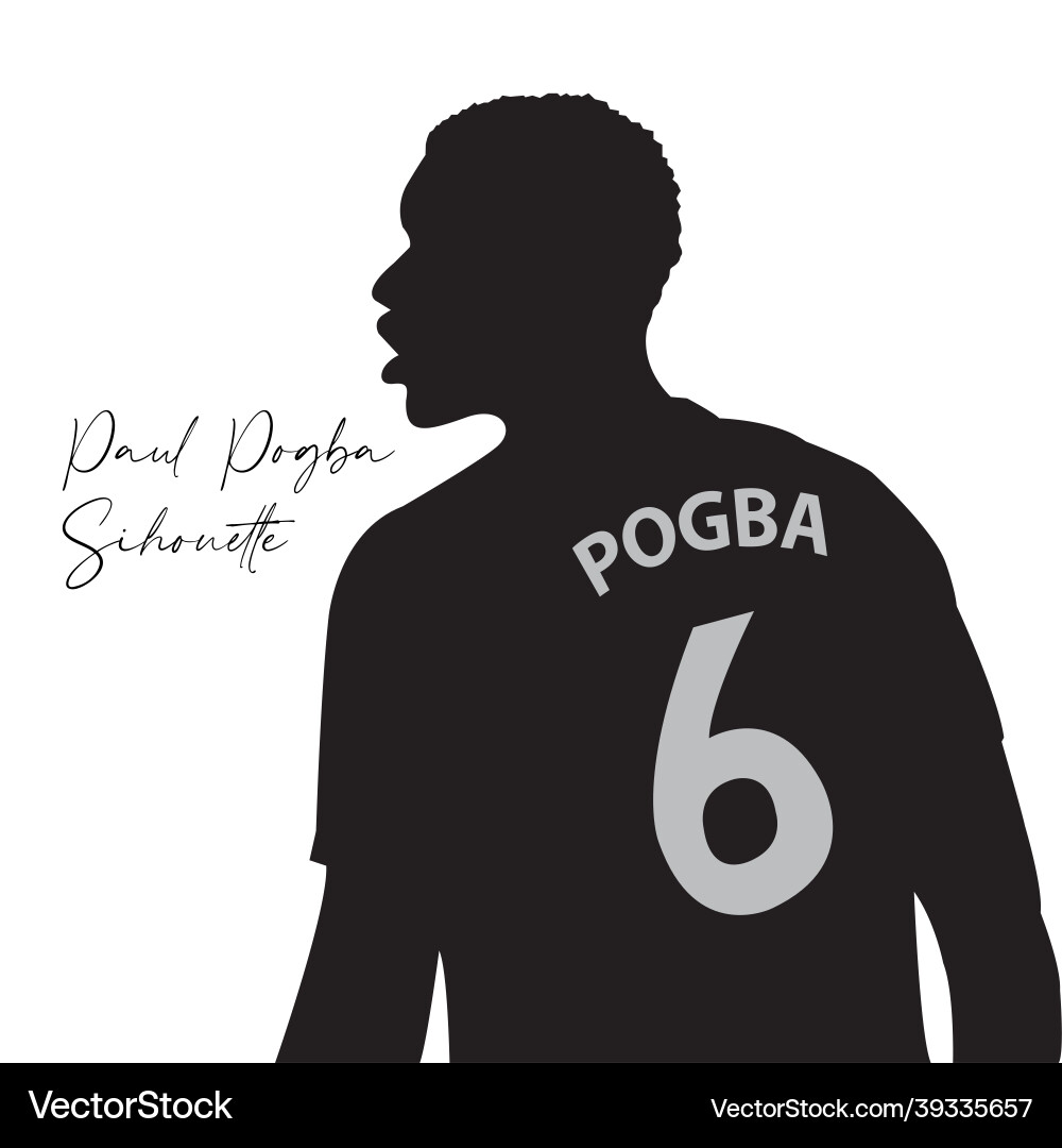 Paul pogba silhouette black edition the can Vector Image