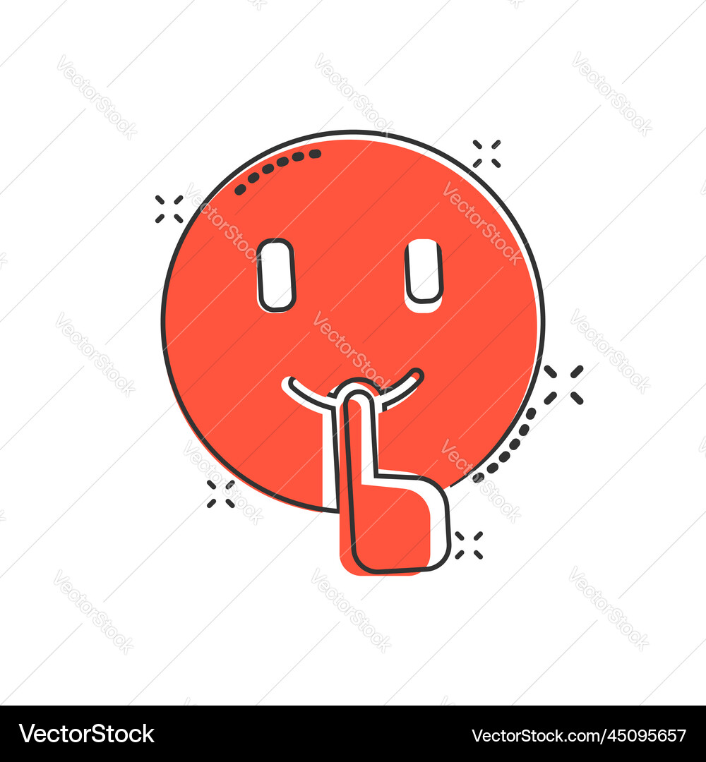 Quiet icon in comic style silence cartoon on Vector Image