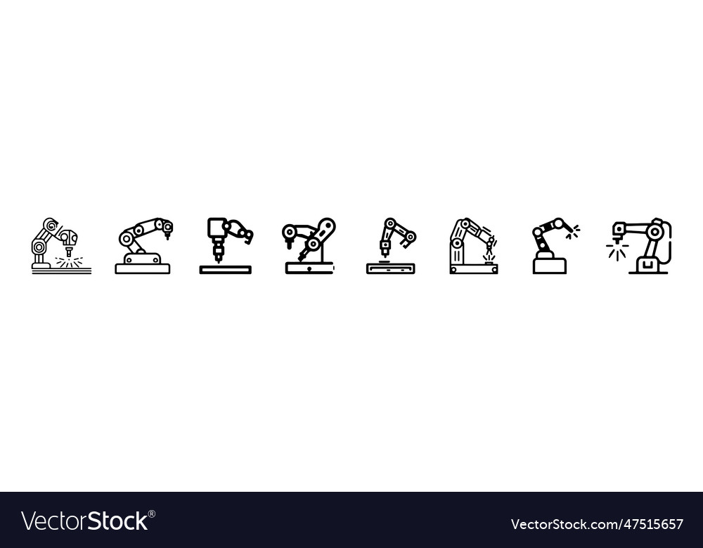 Robotic hand manipulator silhouette symbol icon Vector Image