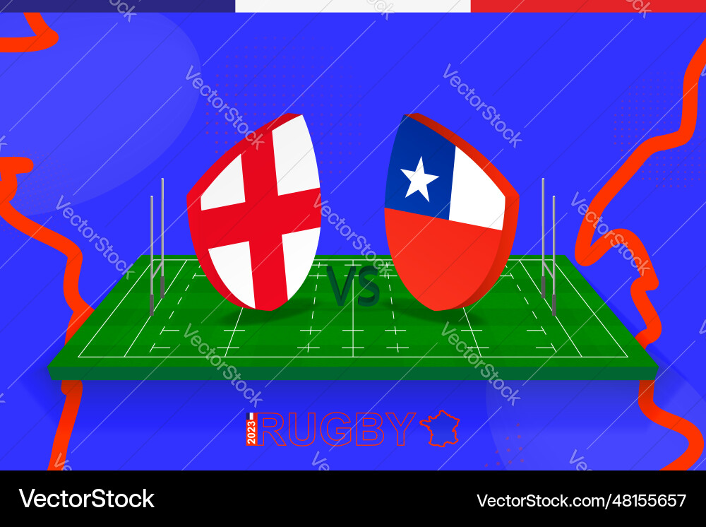 Rugby team england vs chile on field Royalty Free Vector