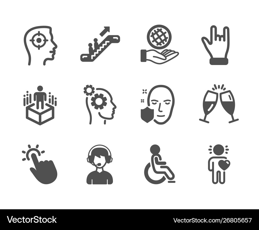 Set people icons such as disabled safe planet Vector Image