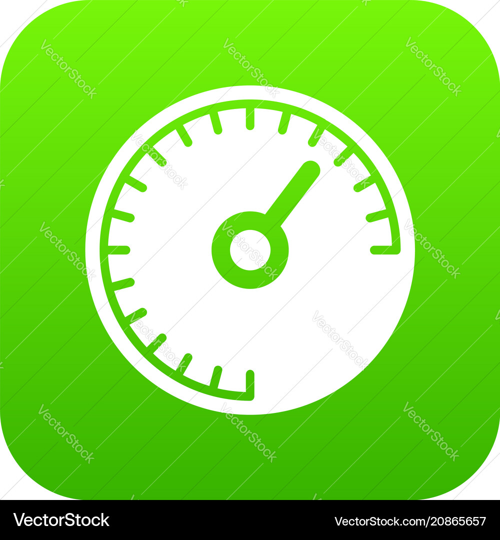 Speedometer icon digital green Royalty Free Vector Image