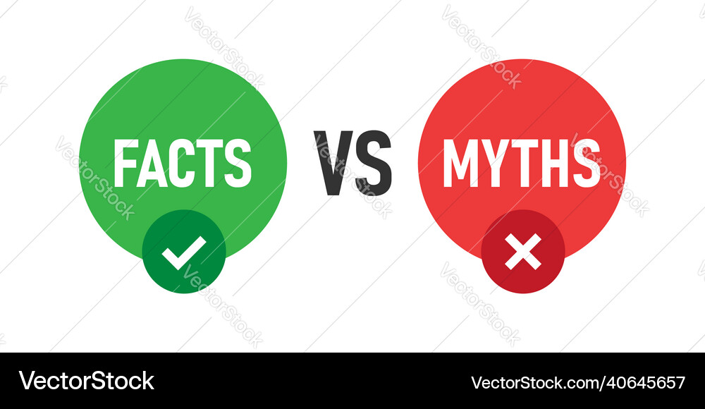 Truth vs. Myth Icon - Fact or Fiction Royalty Free Vector