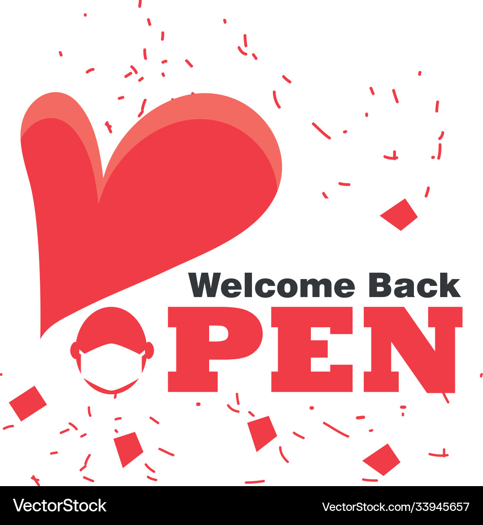 Welcome back open with heart detailed style icon Vector Image