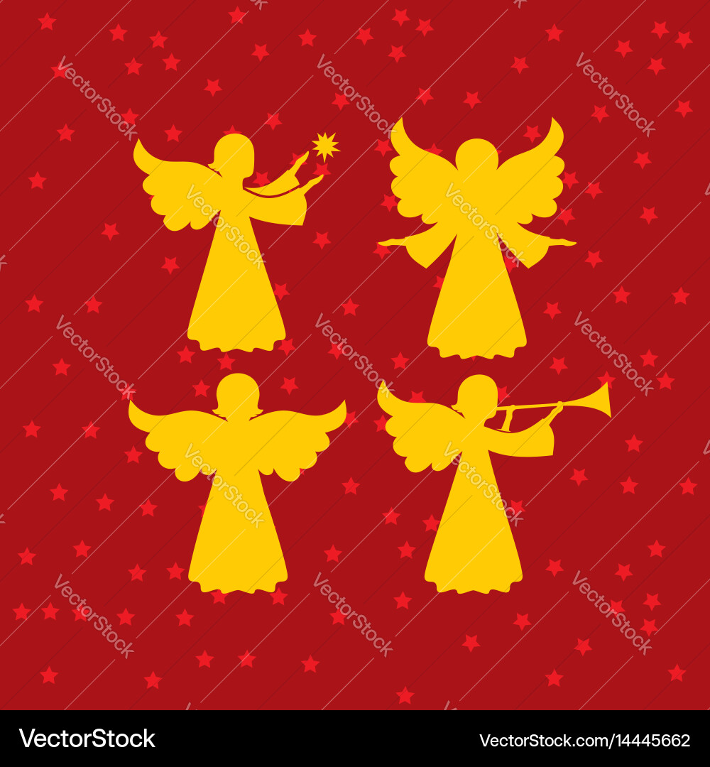 A set of angels Royalty Free Vector Image - VectorStock