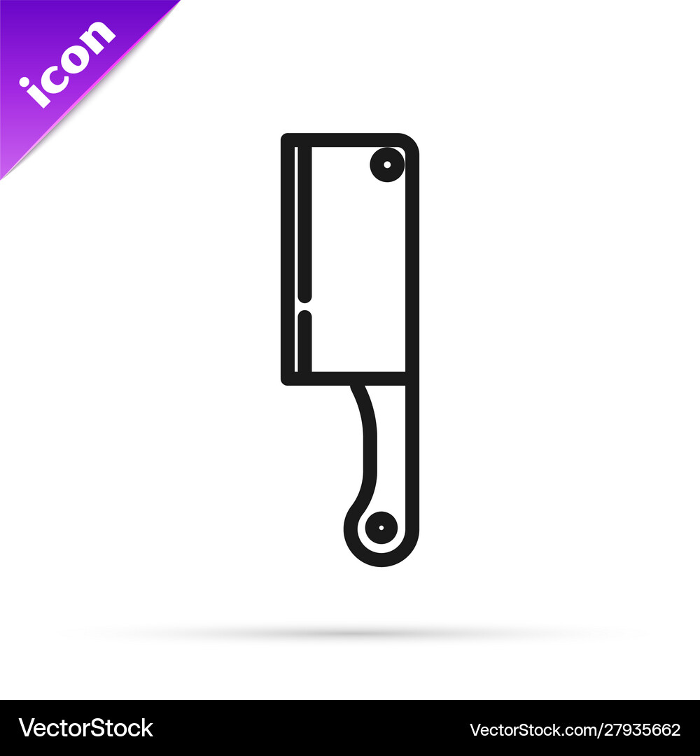Black line meat chopper icon isolated on white Vector Image