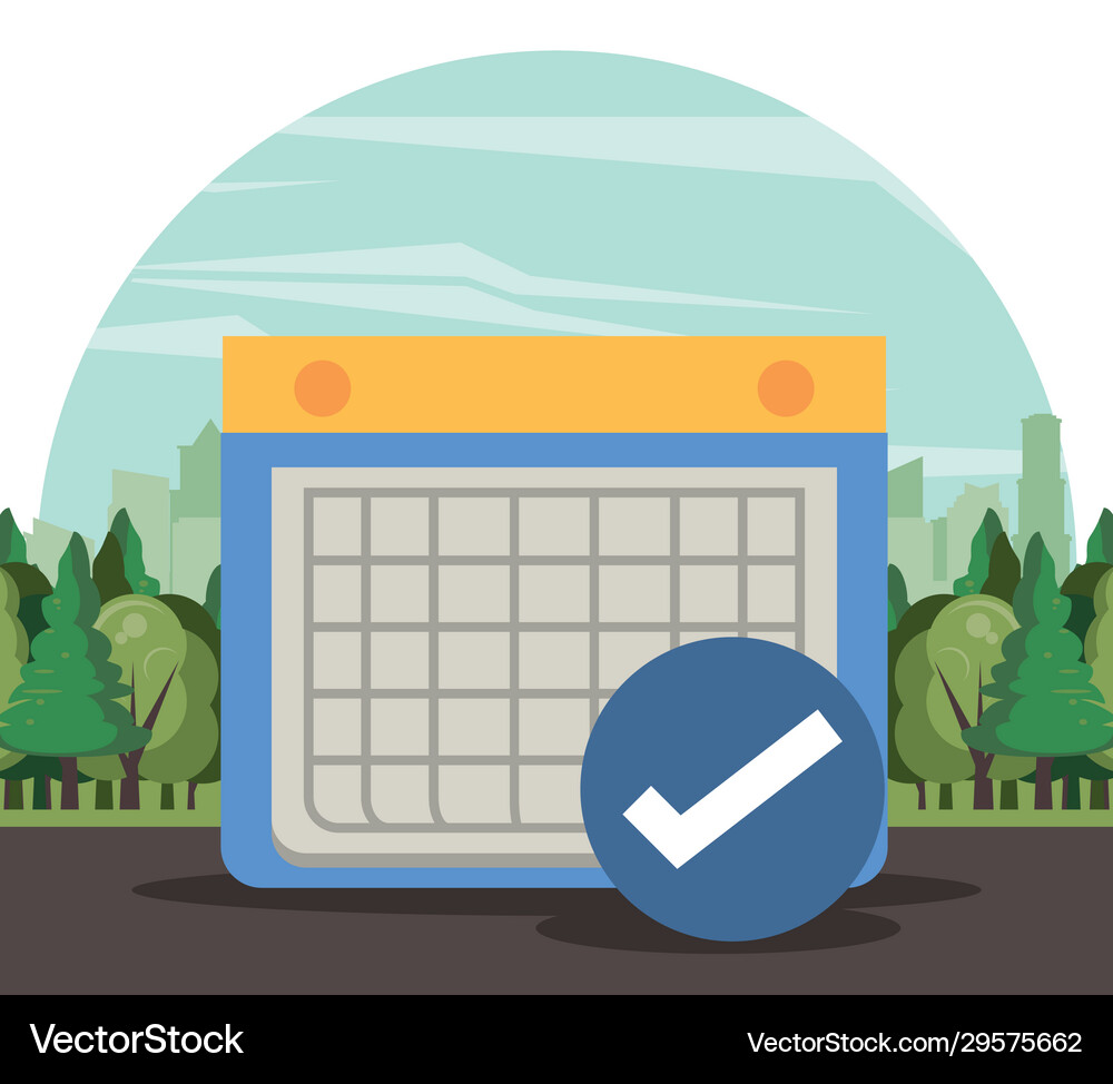 Calendar reminder date with chek symbol Royalty Free Vector